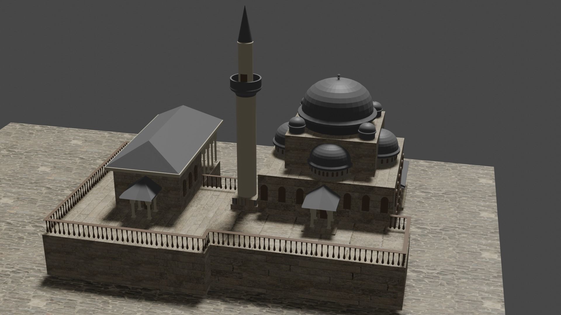 Ottoman Turkic Style Mosque free 3D model | CGTrader