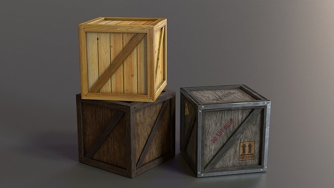 3D model Stylized Wooden Crate PBR VR / AR / low-poly | CGTrader