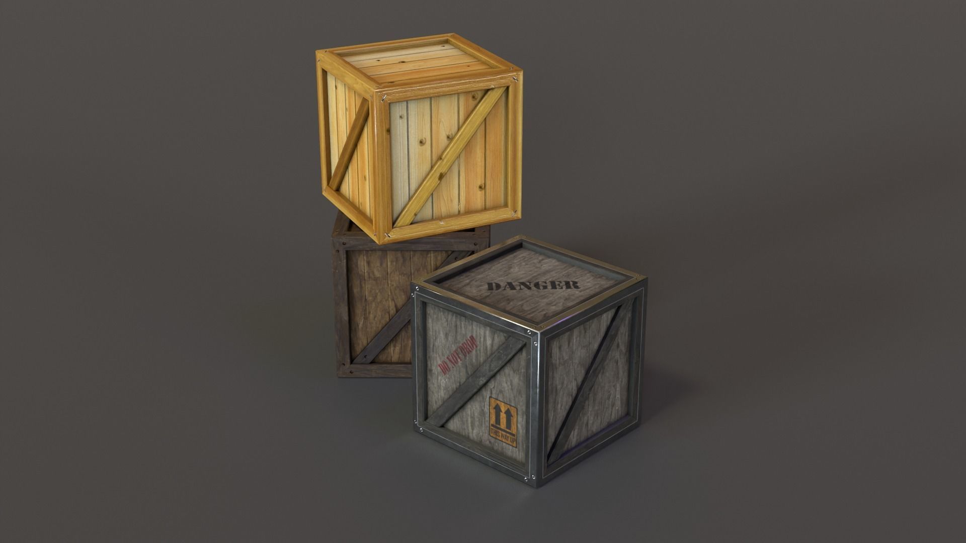3D model Stylized Wooden Crate PBR VR / AR / low-poly | CGTrader