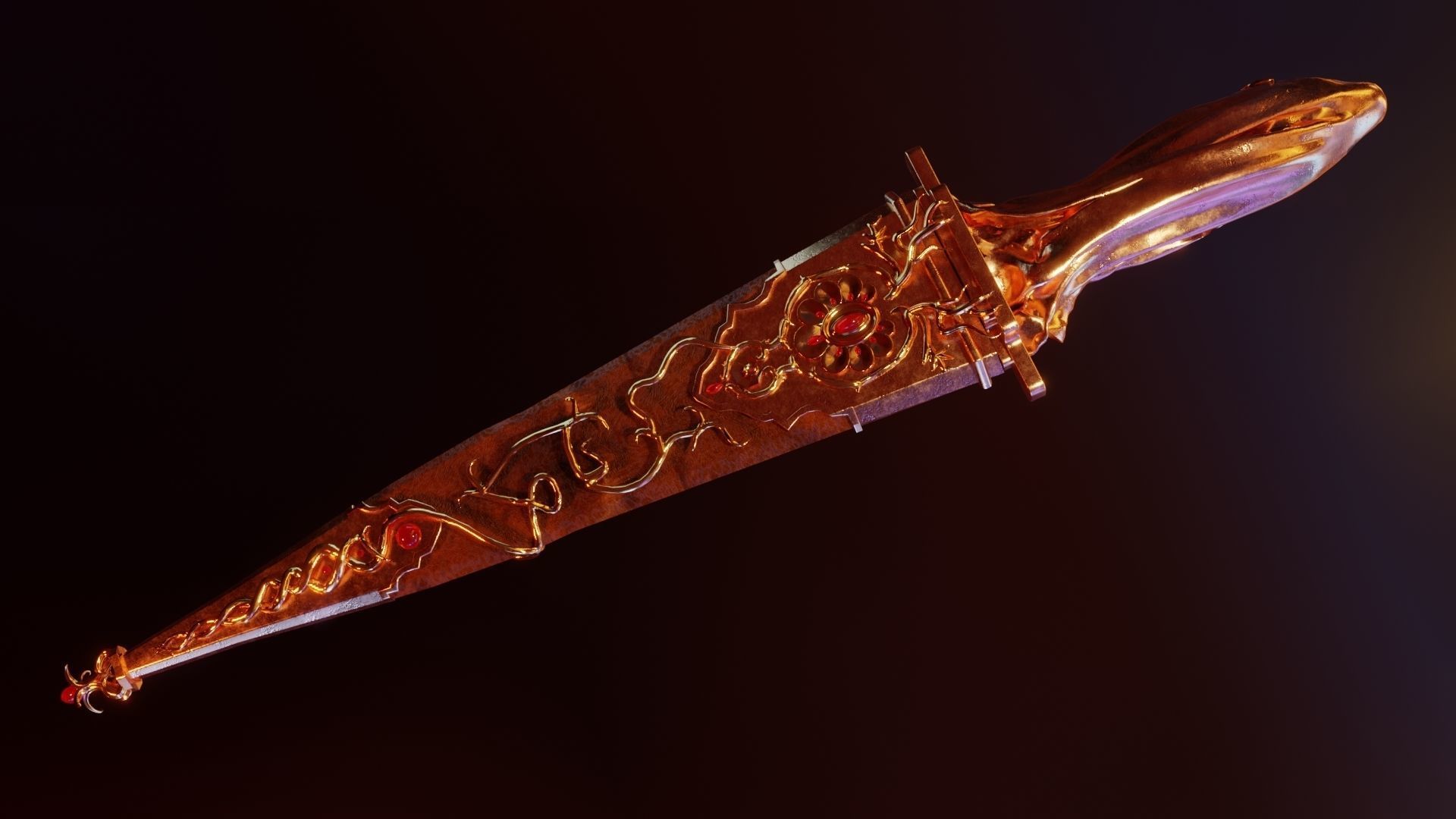 Skeleton ornamented dagger 3D model | CGTrader