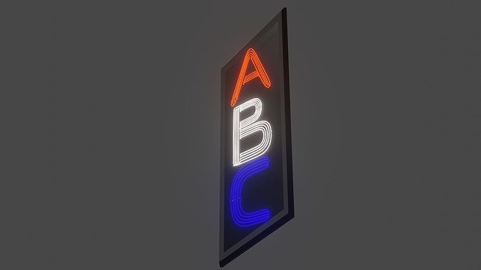 3D model Neon Sign - ABC VR / AR / low-poly | CGTrader
