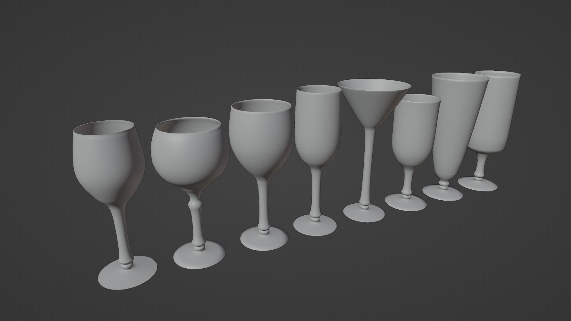 Set Of Glasses free 3D model | CGTrader