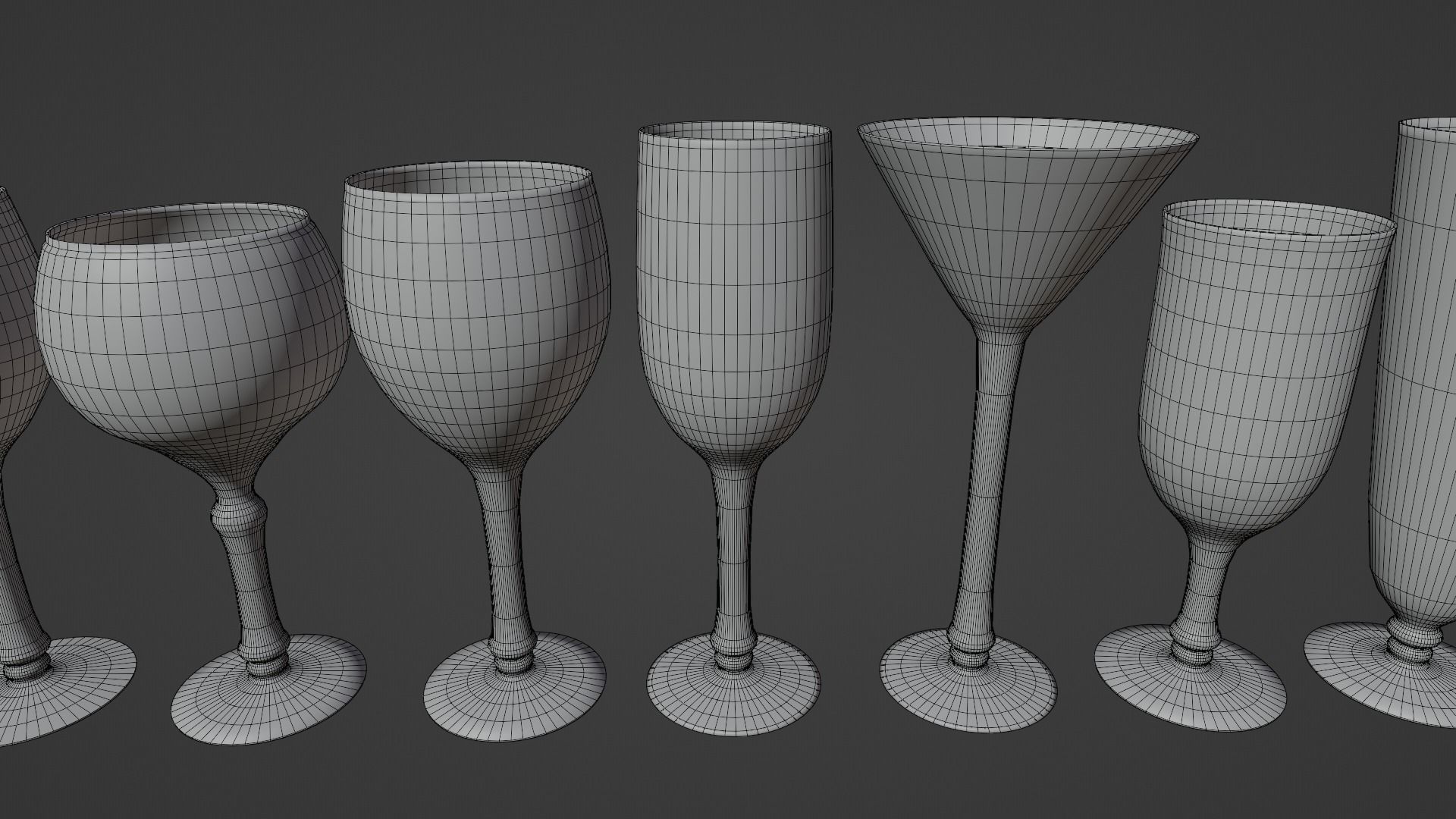 Set Of Glasses free 3D model | CGTrader