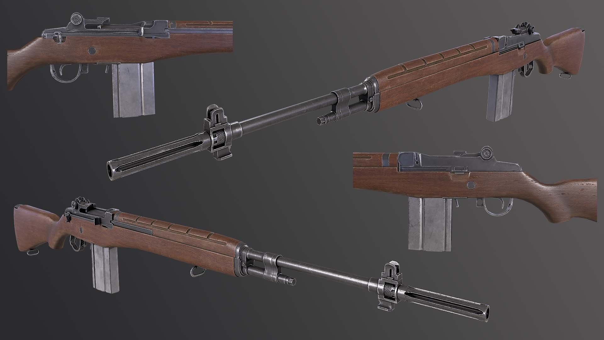 3D model M14 rifle VR / AR / low-poly | CGTrader