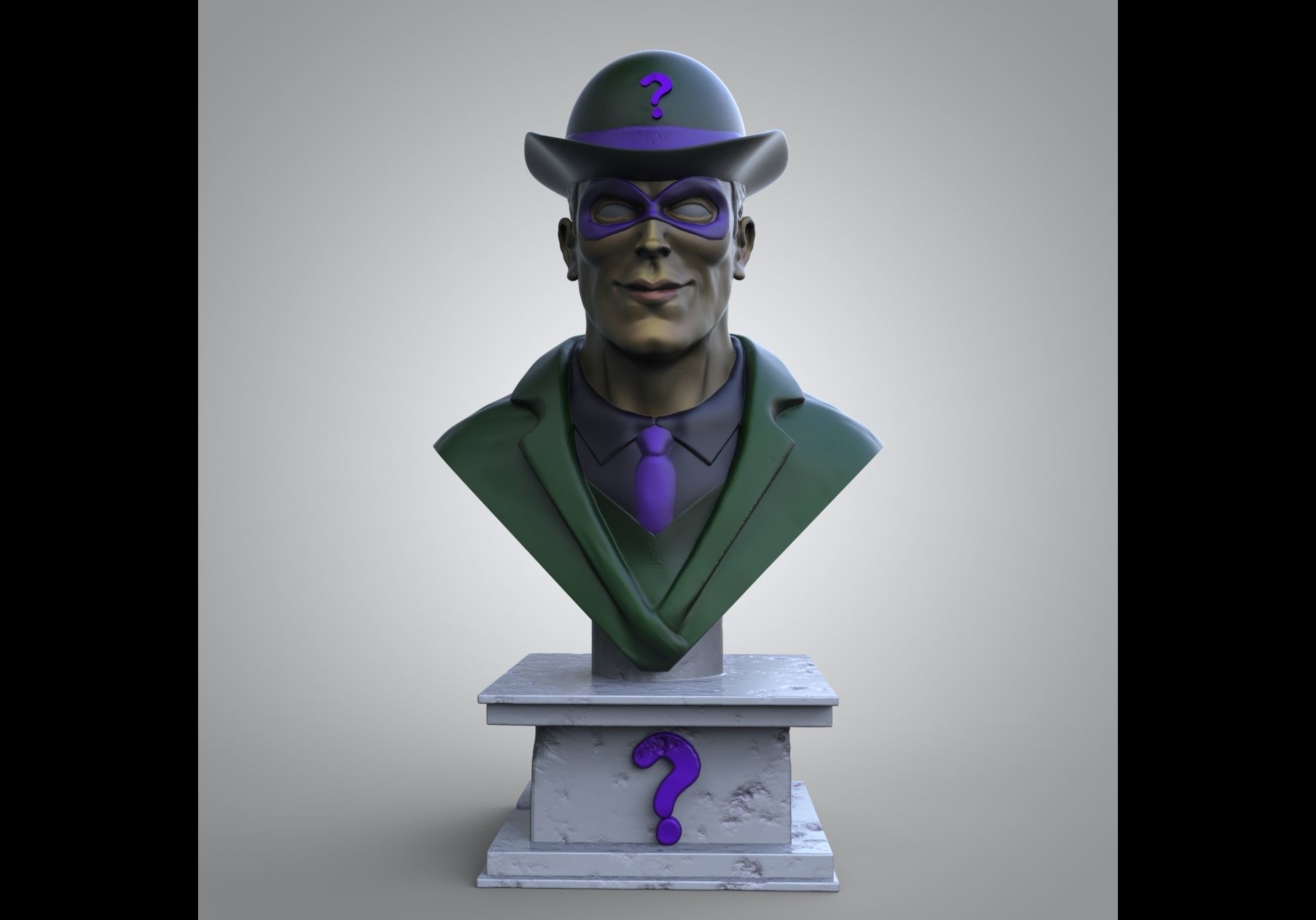 THE RIDDLER BUST 3D model 3D printable | CGTrader