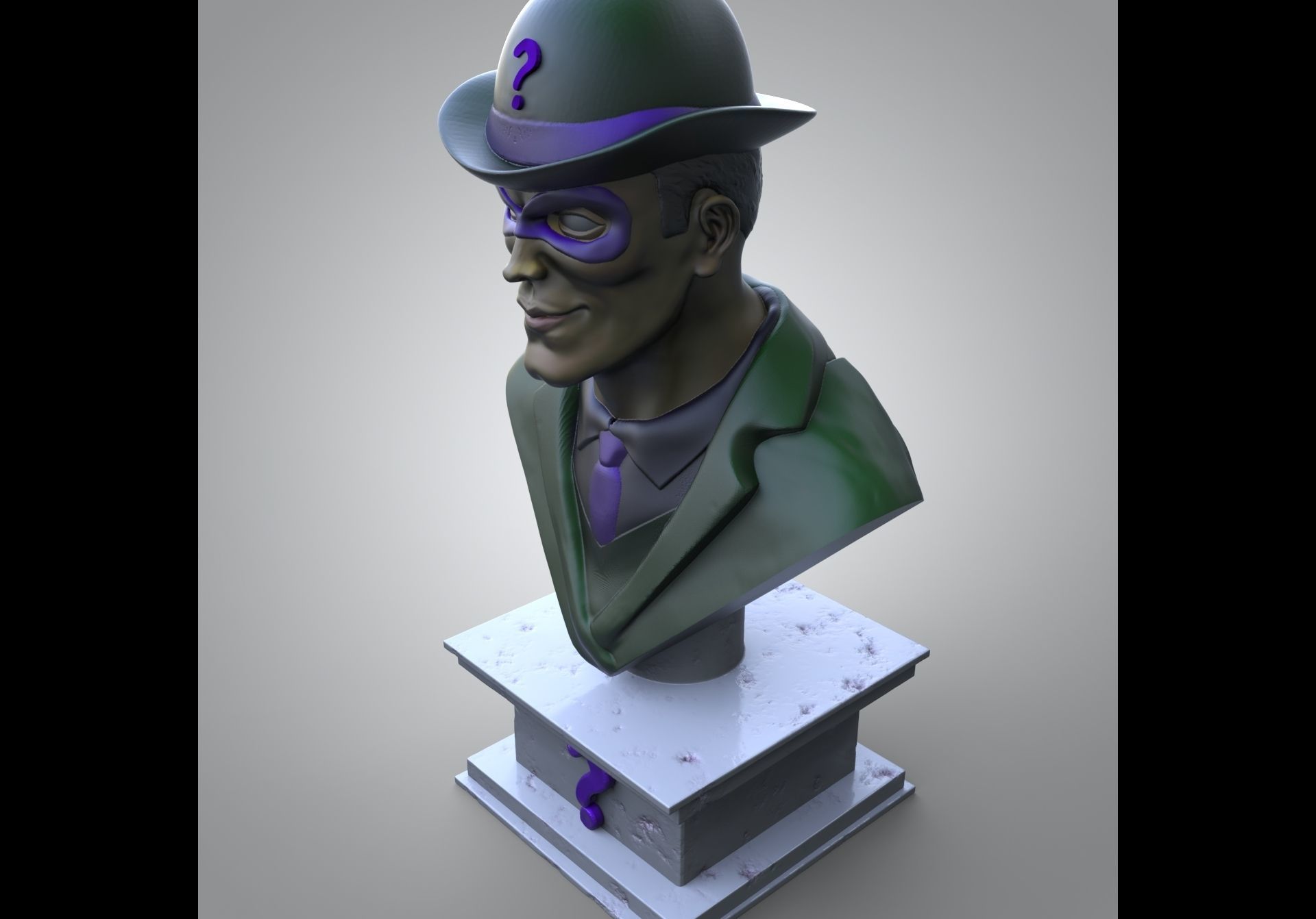 THE RIDDLER BUST 3D model 3D printable | CGTrader