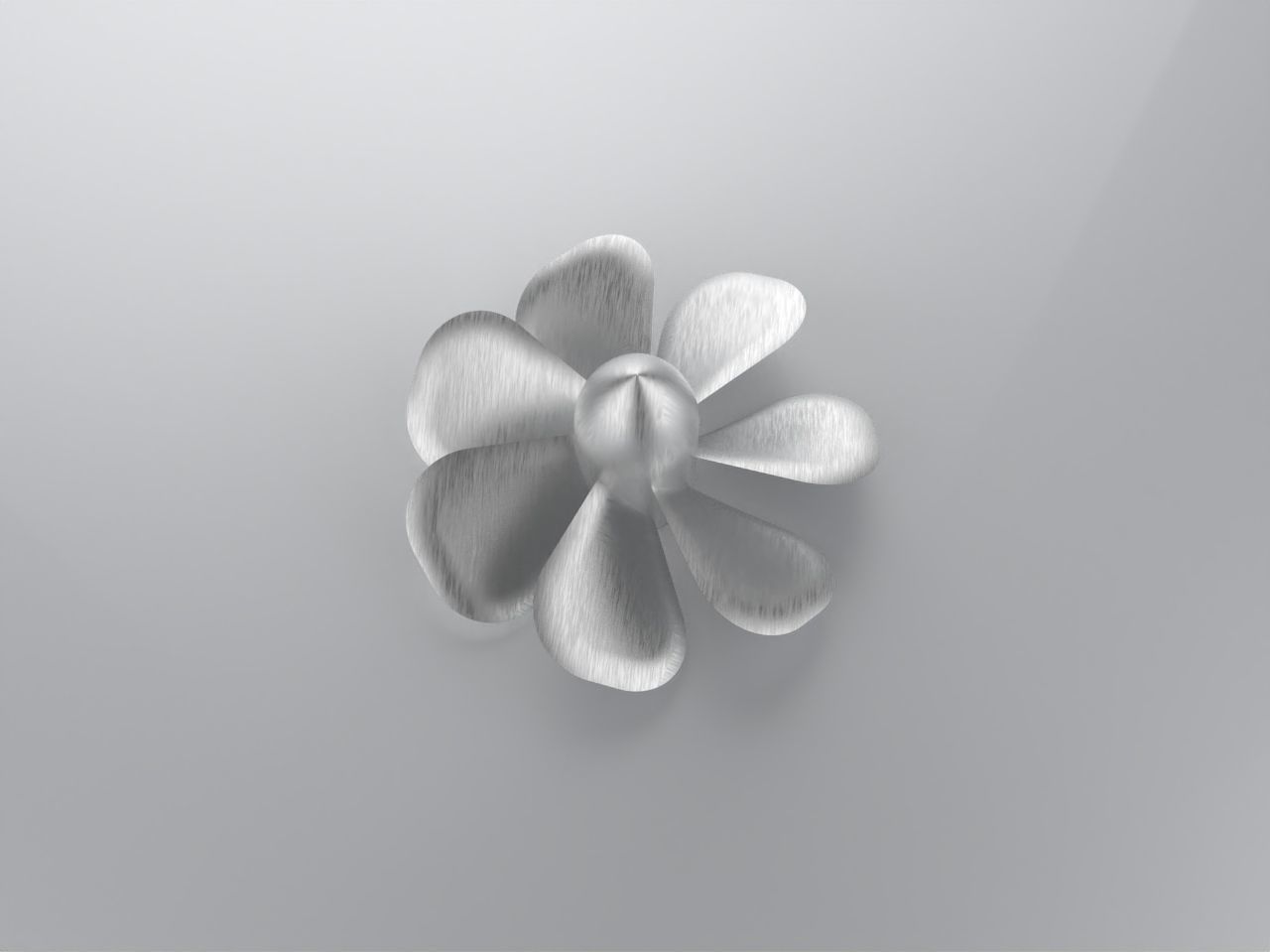 Propeller silver flower free 3D model | CGTrader