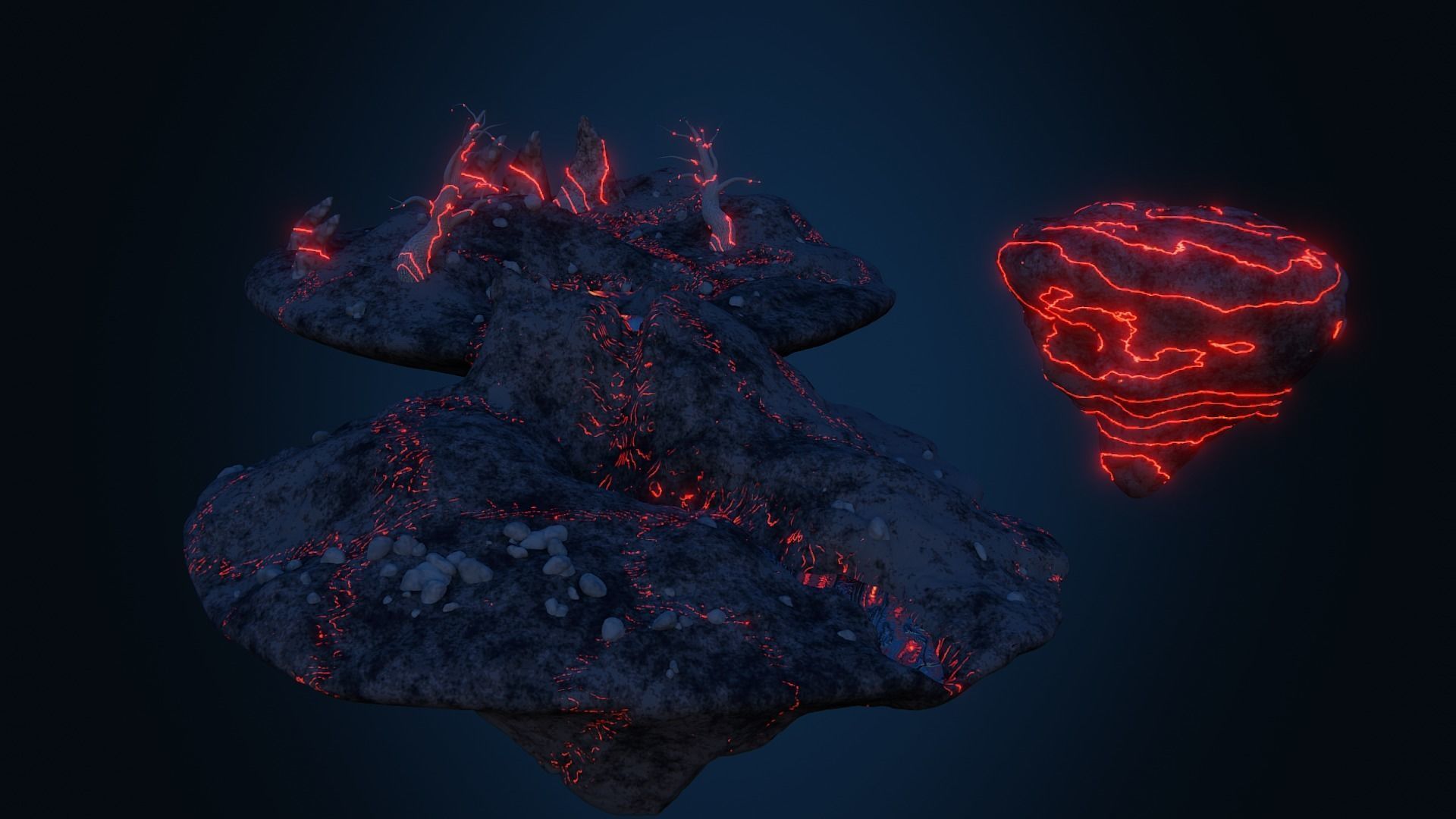 3D model Volcanic Floating Island VR / AR / low-poly | CGTrader