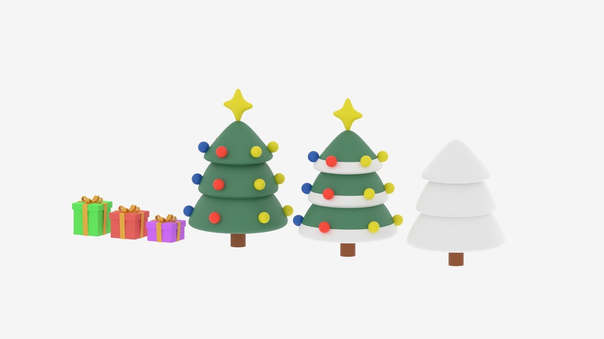 3D model Christmas Tree and Gift Boxes VR / AR / low-poly | CGTrader