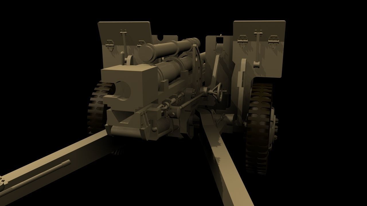 105mm artillery gun 3D model | CGTrader