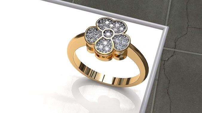 SIMPLE FLOWER RING 3D model 3D printable | CGTrader