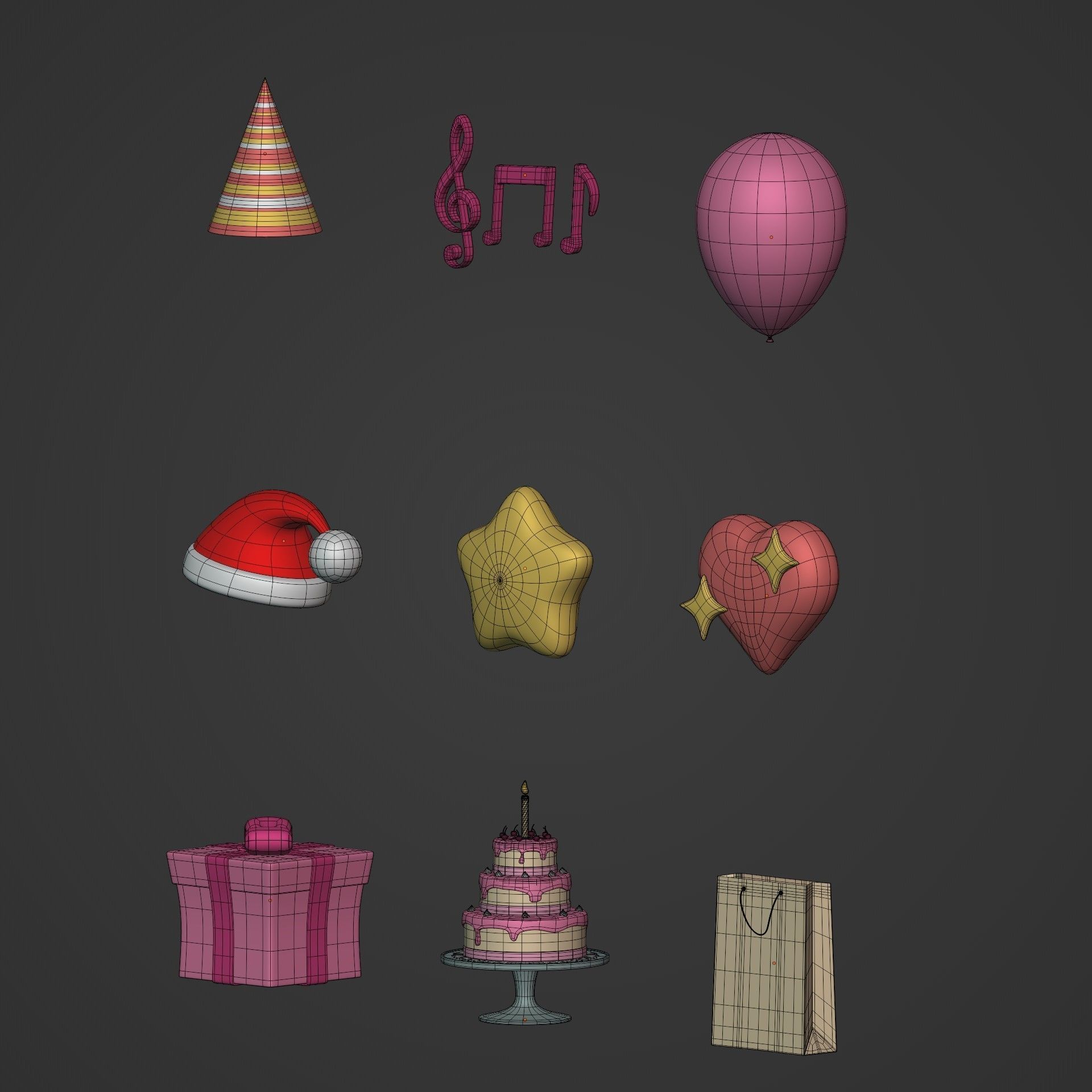 3D model Party Pack VR / AR / low-poly | CGTrader