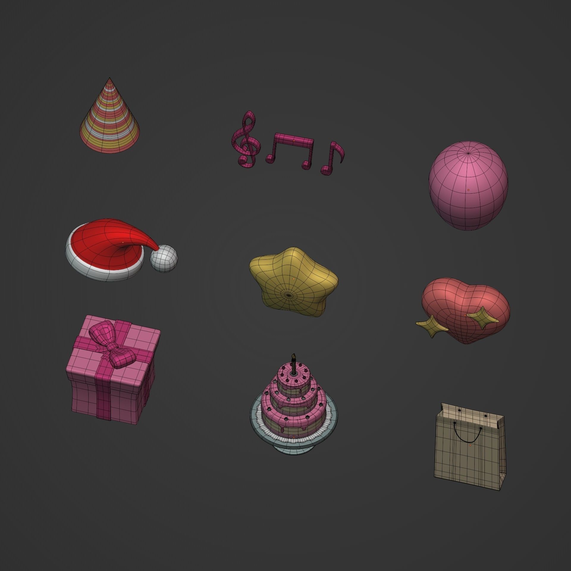 3D model Party Pack VR / AR / low-poly | CGTrader