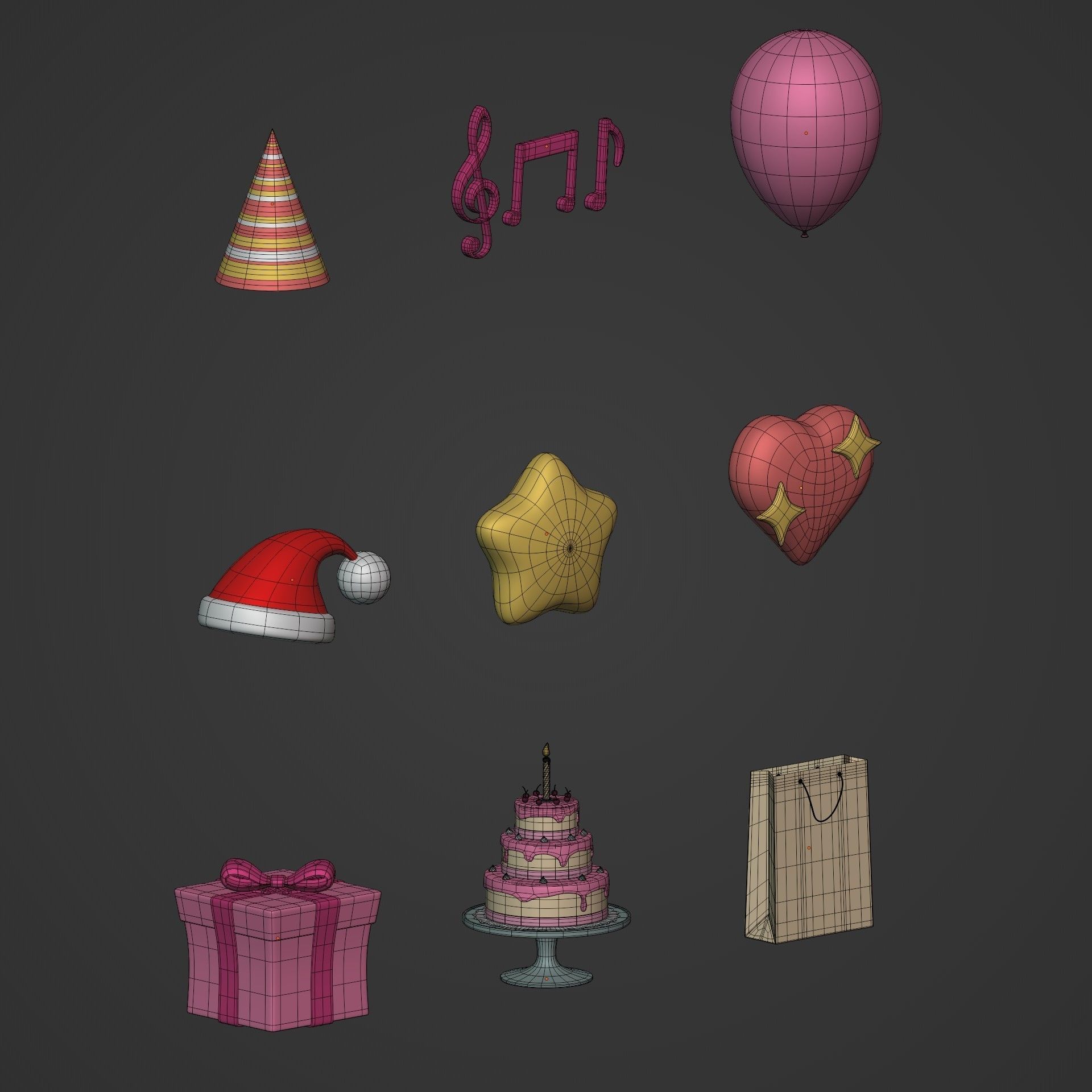 3D model Party Pack VR / AR / low-poly | CGTrader