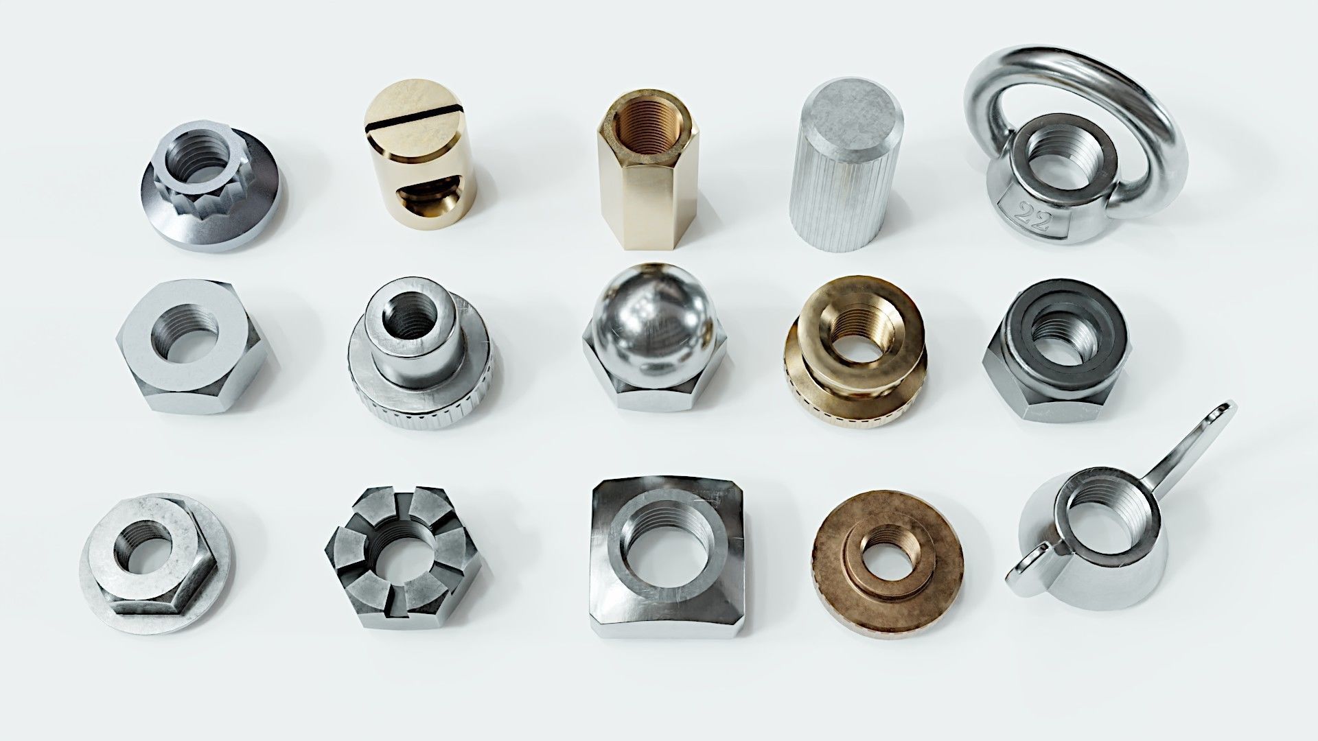 Large collection of fasteners 3D model | CGTrader