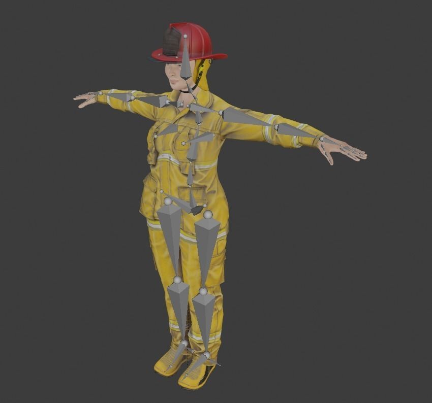 3D model Female Firefighter - Lowpoly- Rigged VR / AR / low-poly | CGTrader