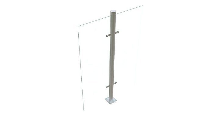 Stainless steel railing post 3D model | CGTrader