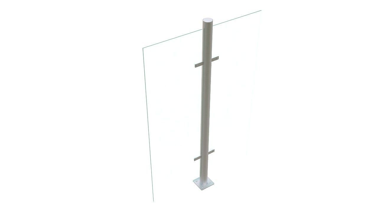 Stainless steel railing post 3D model | CGTrader
