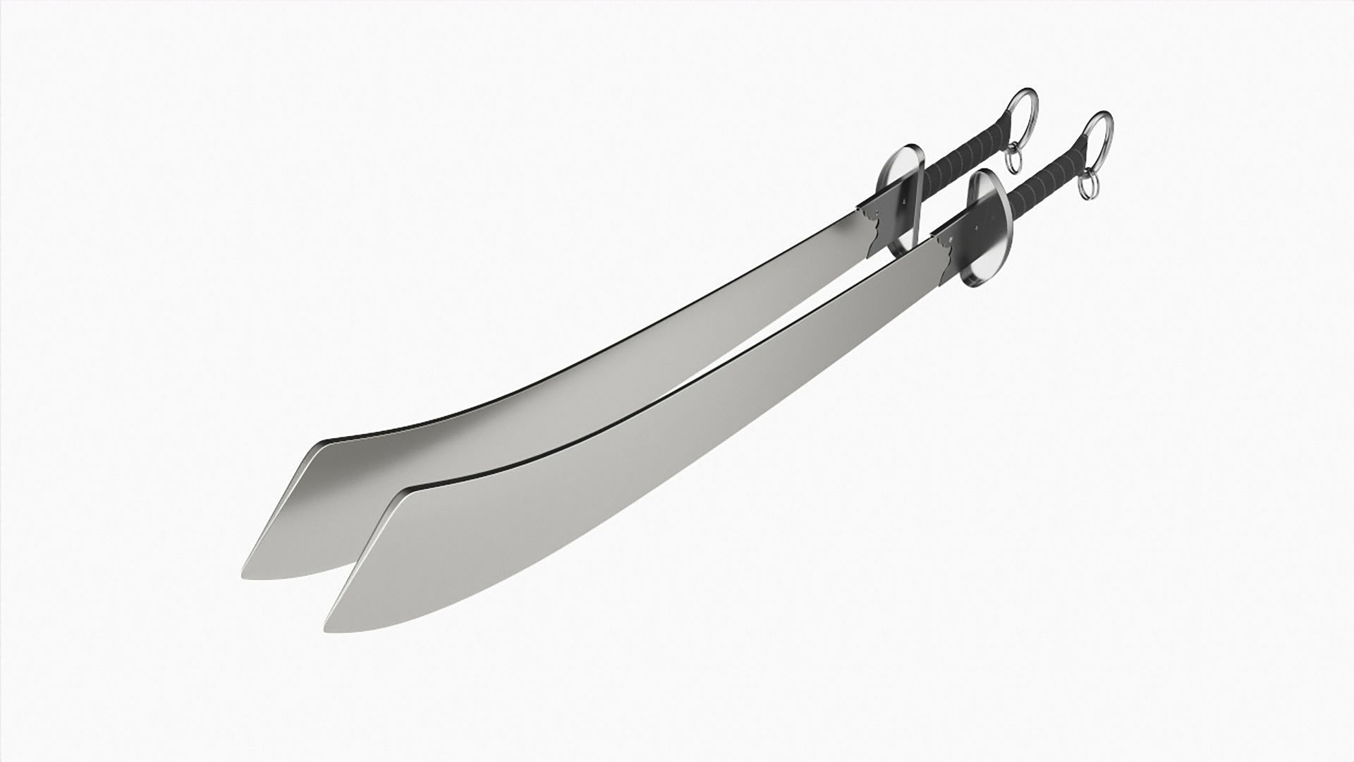Wushu double broadswords 3D model | CGTrader