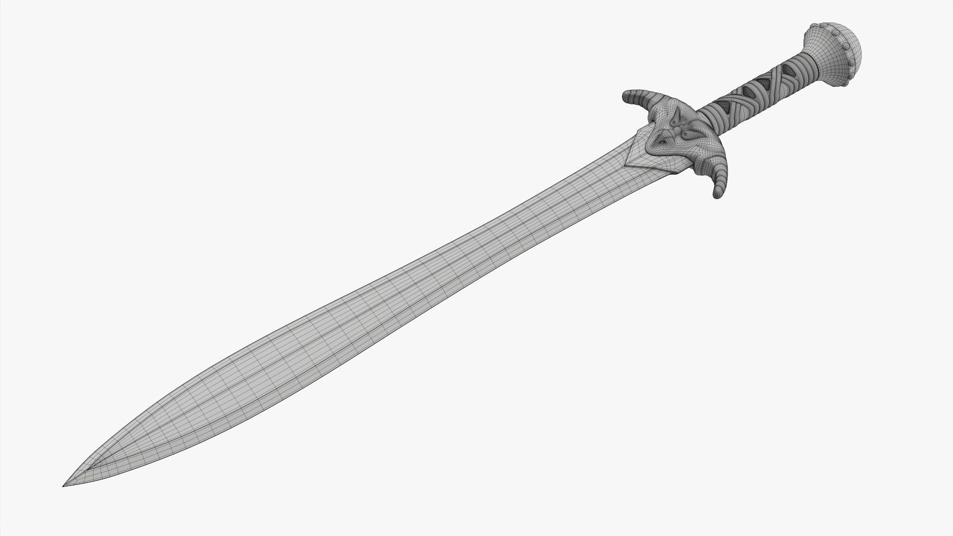 Dragon gladius chrome 3D model | CGTrader