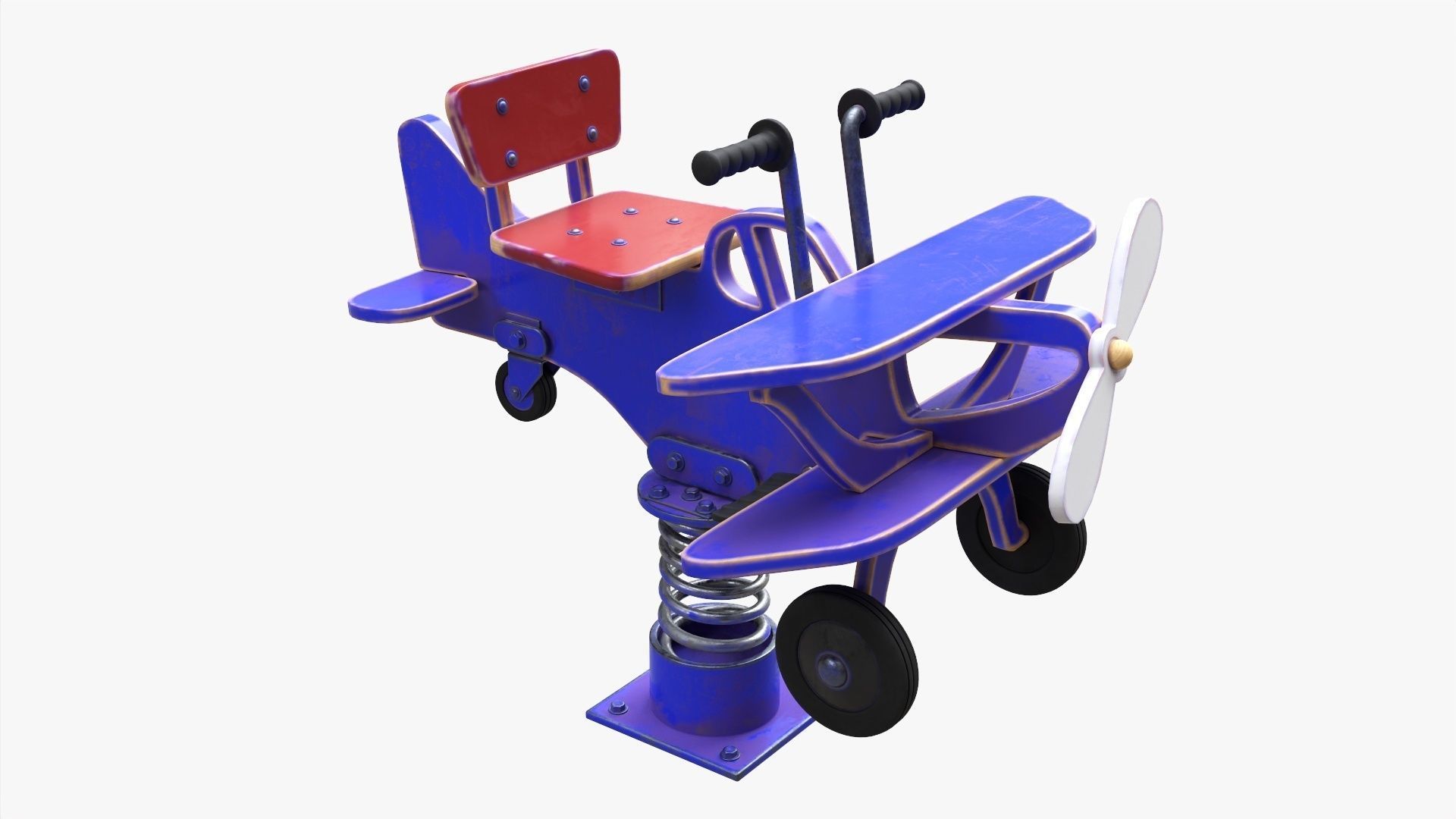 Spring rocking plane 3D model | CGTrader
