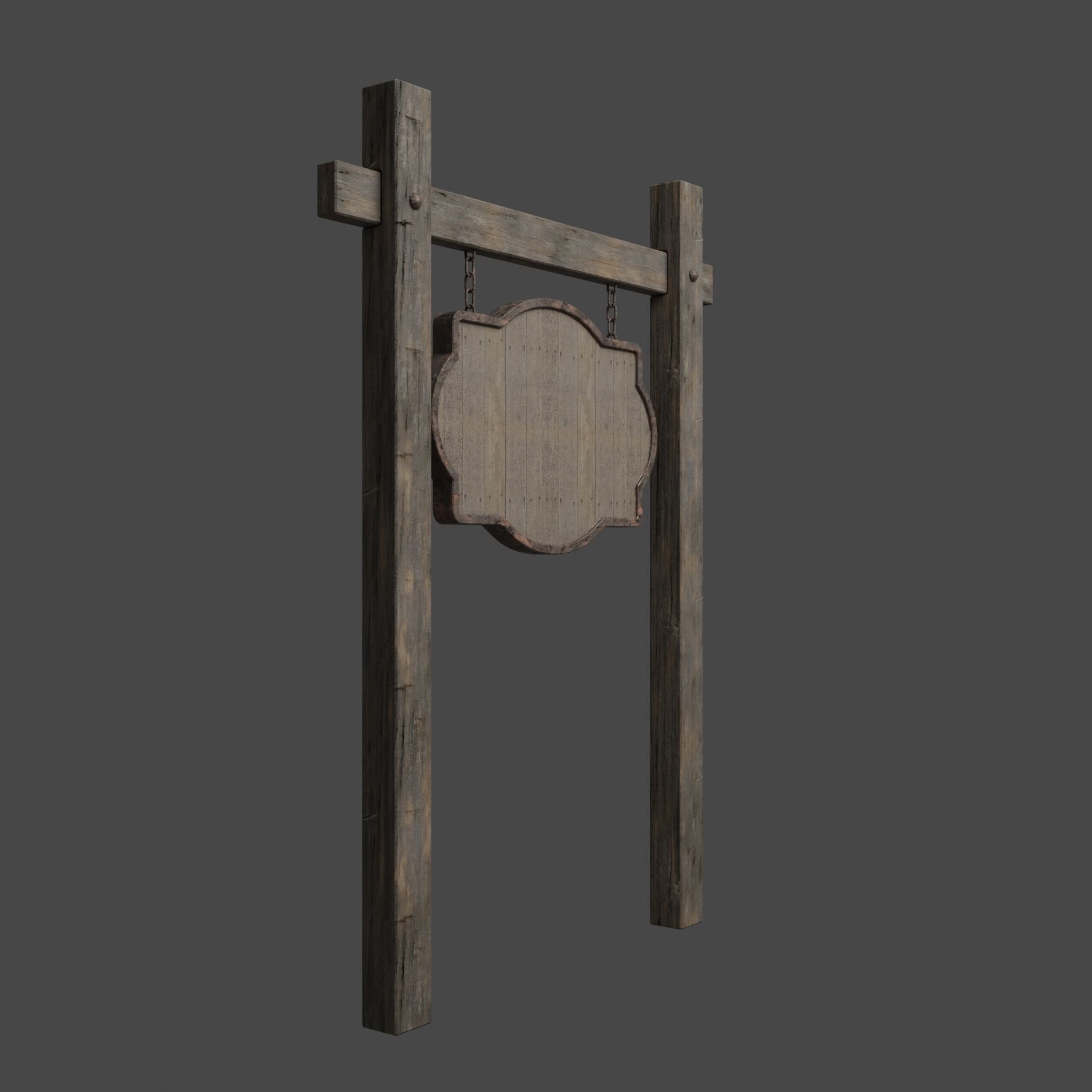 3D model Old Wooden Medieval Tavern Signboard VR / AR / low-poly | CGTrader