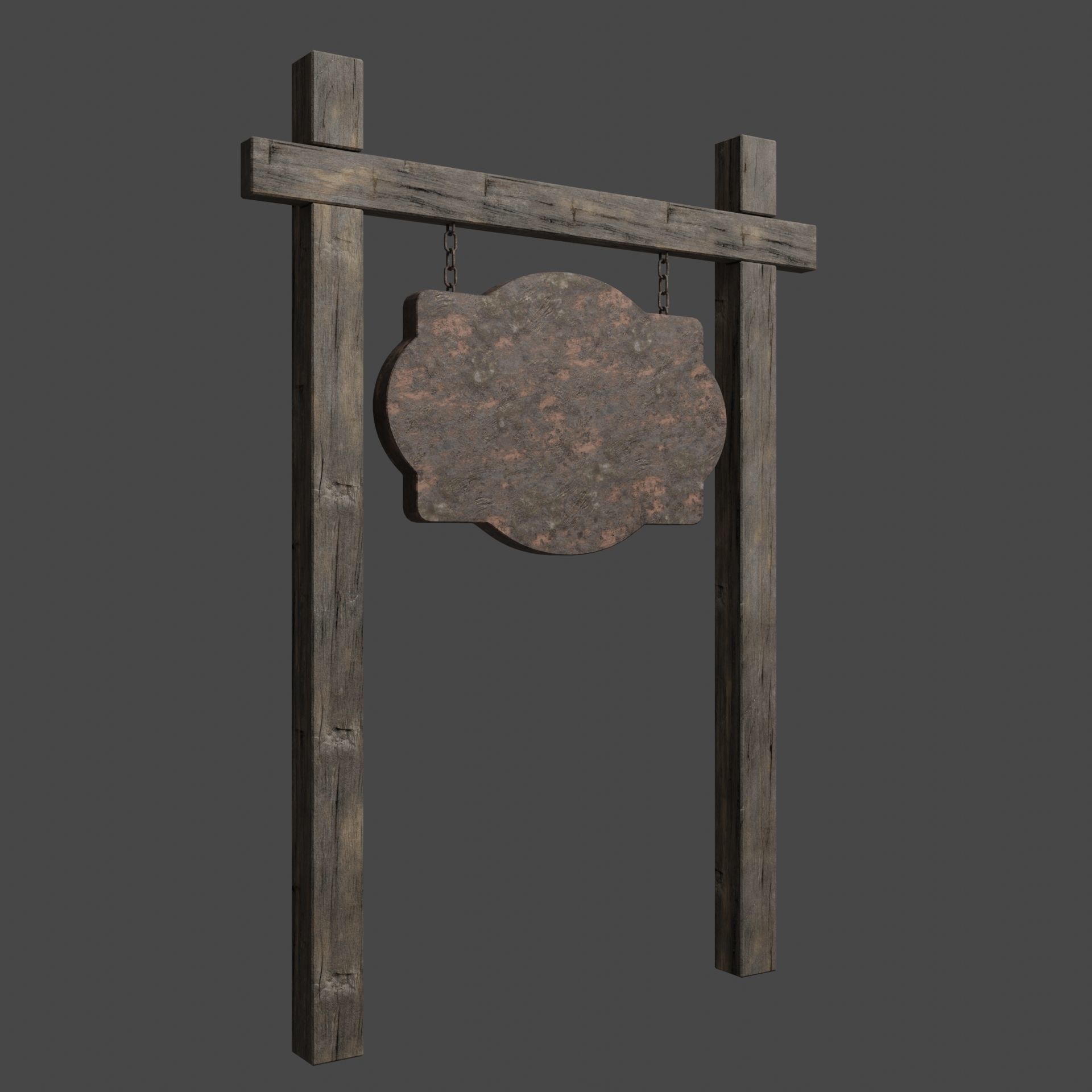 3D model Old Wooden Medieval Tavern Signboard VR / AR / low-poly | CGTrader
