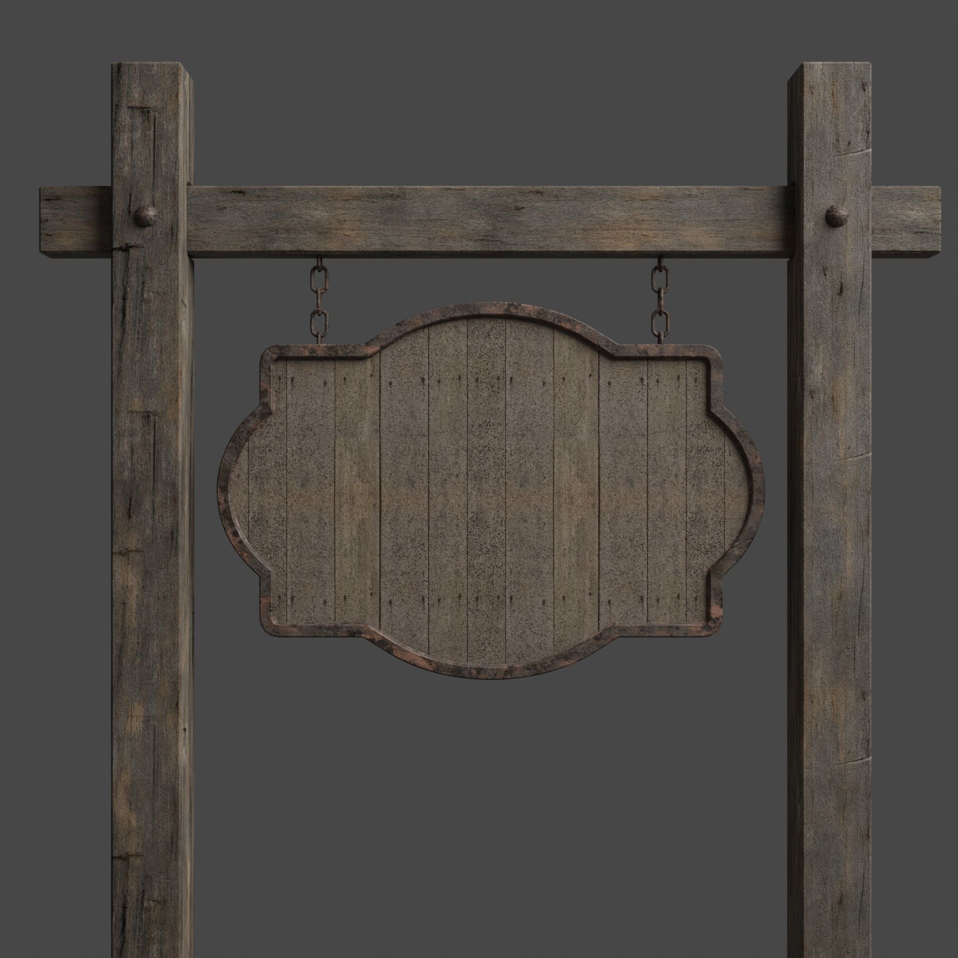 3D model Old Wooden Medieval Tavern Signboard VR / AR / low-poly | CGTrader