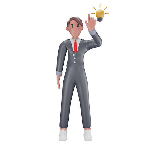 3D model 3d man character having idea VR / AR / low-poly | CGTrader