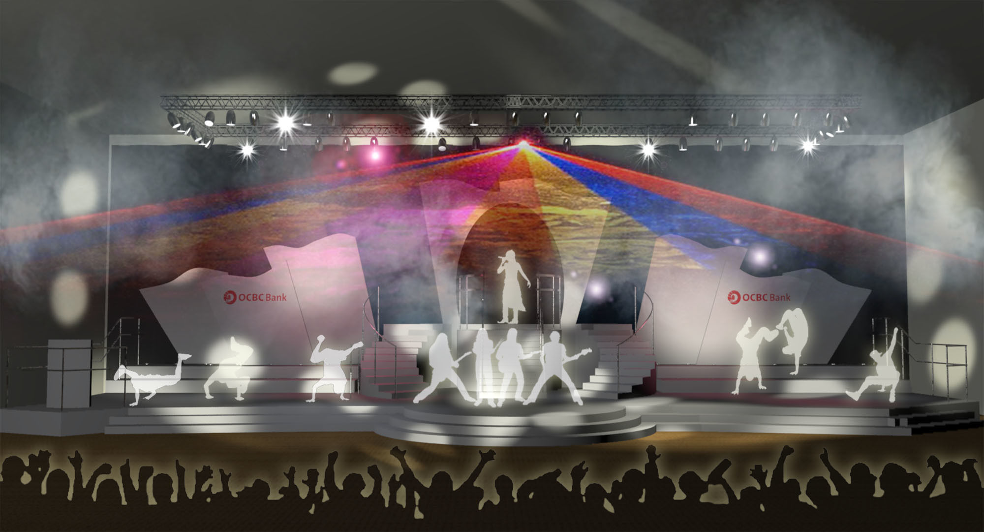 Abstract stage backdrop design V1 3D model | CGTrader