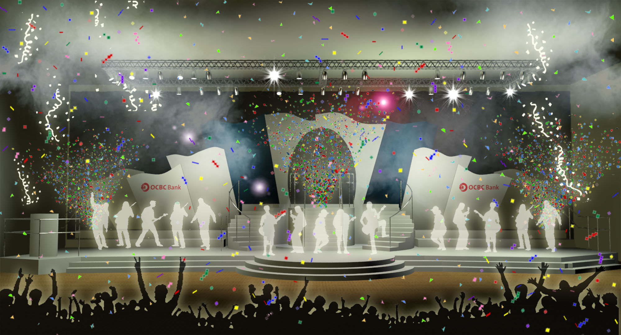 Abstract stage backdrop design V1 3D model | CGTrader