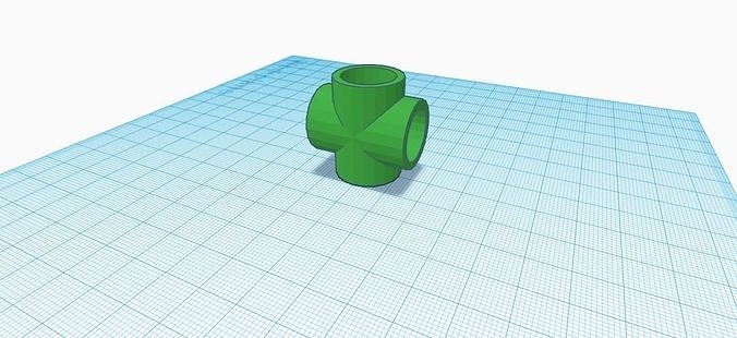 PVC pipe Cross Connector free 3D model | CGTrader