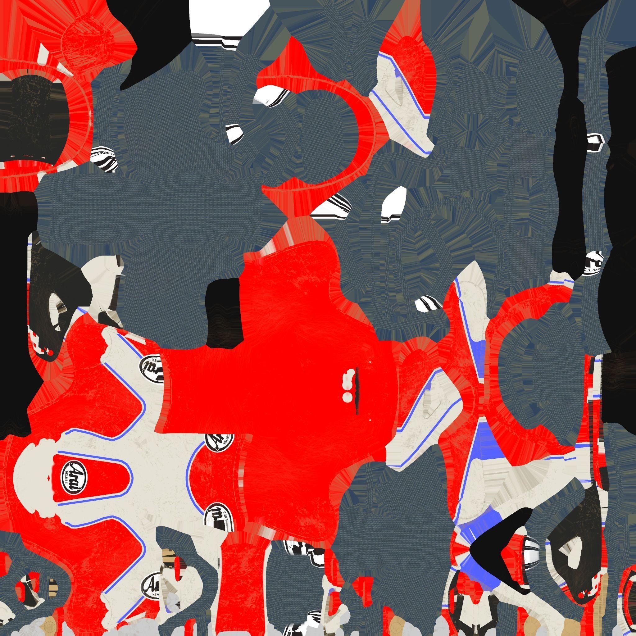 3D model Motocross helmet Arai MX A Jeff Stanton VR / AR / low-poly ...