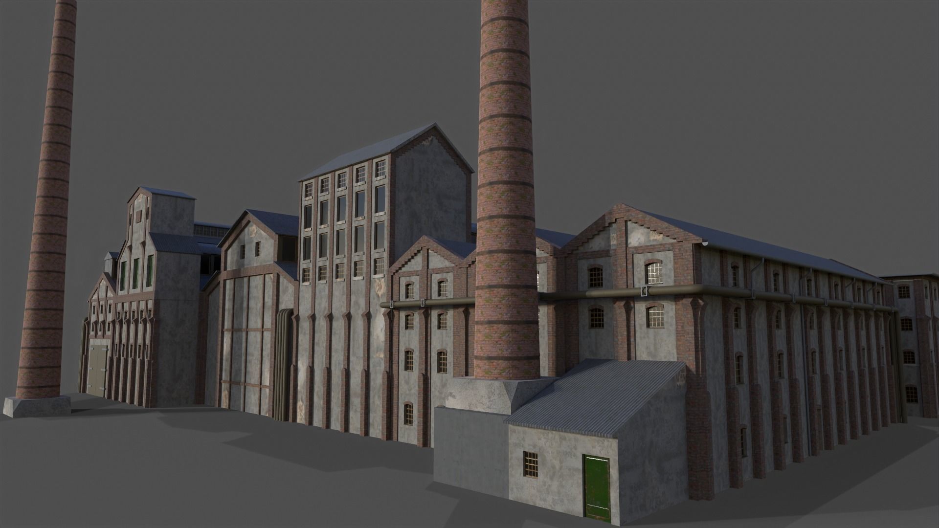 3D model Old Sugar Mill Factory low poly VR / AR / low-poly | CGTrader