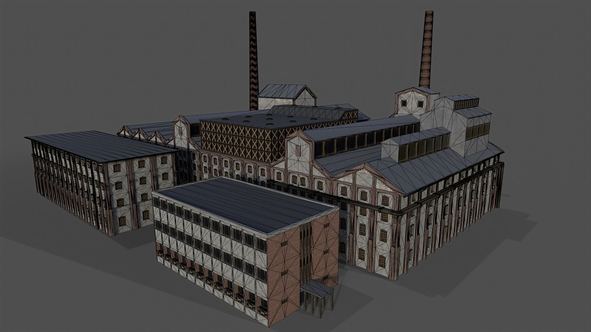 3D model Old Sugar Mill Factory low poly VR / AR / low-poly | CGTrader