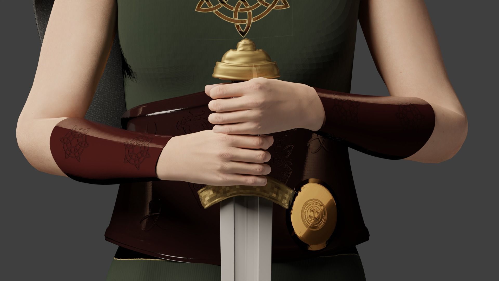 3D model CELTIC FEMALE WARRIOR VR / AR / low-poly | CGTrader