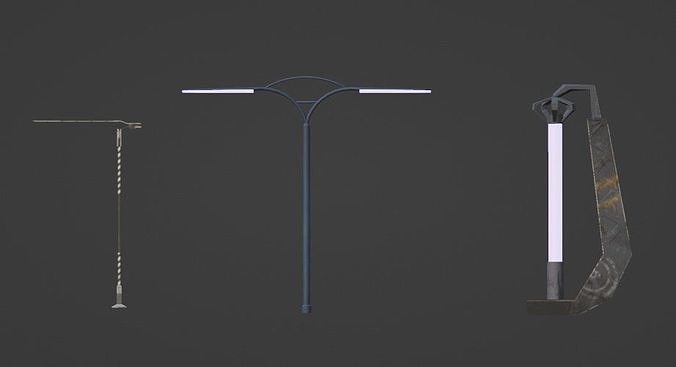 3D model Sci fi - Lamps for streets VR / AR / low-poly | CGTrader