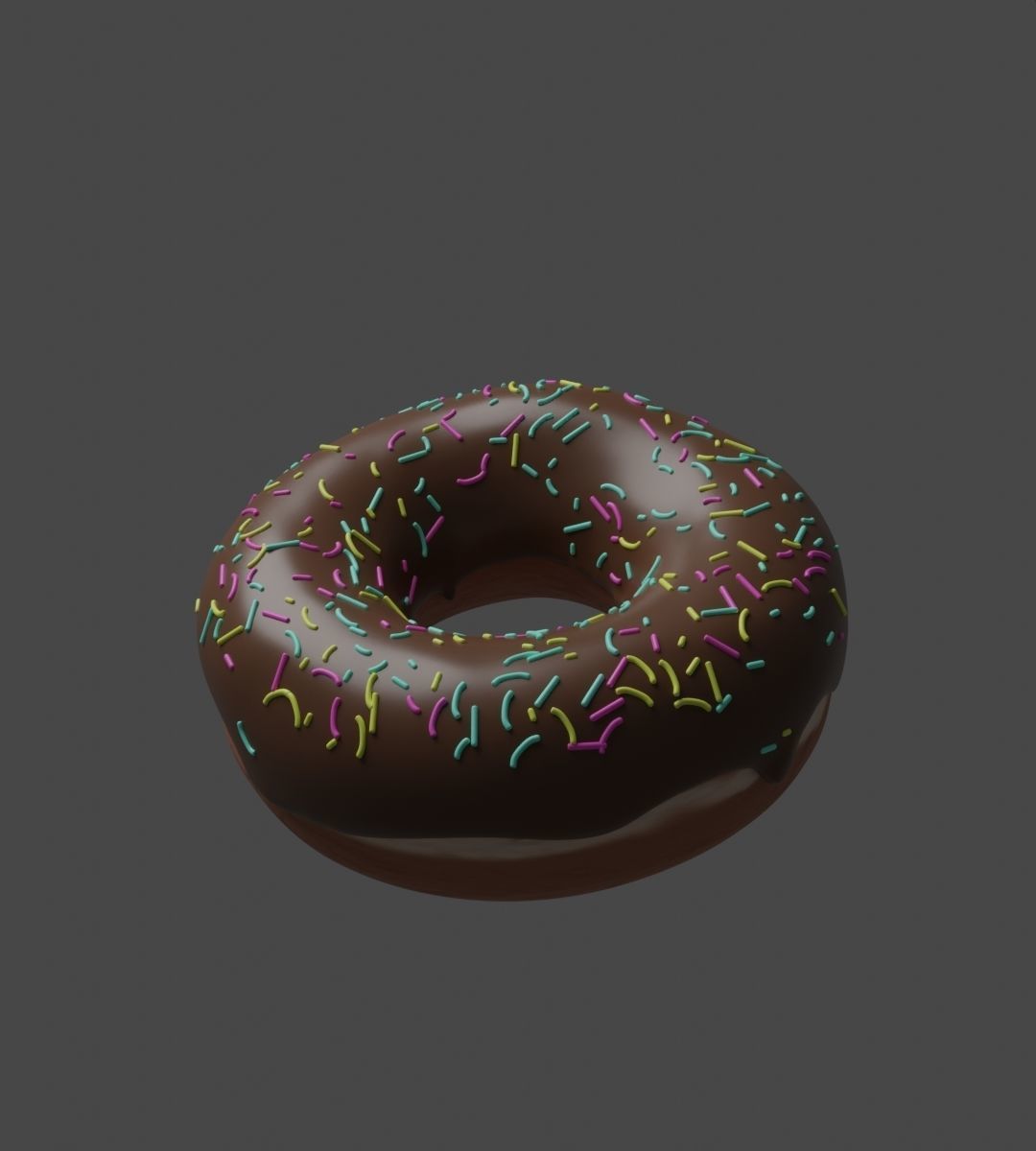 Donut with chocolate icing 3D model animated | CGTrader