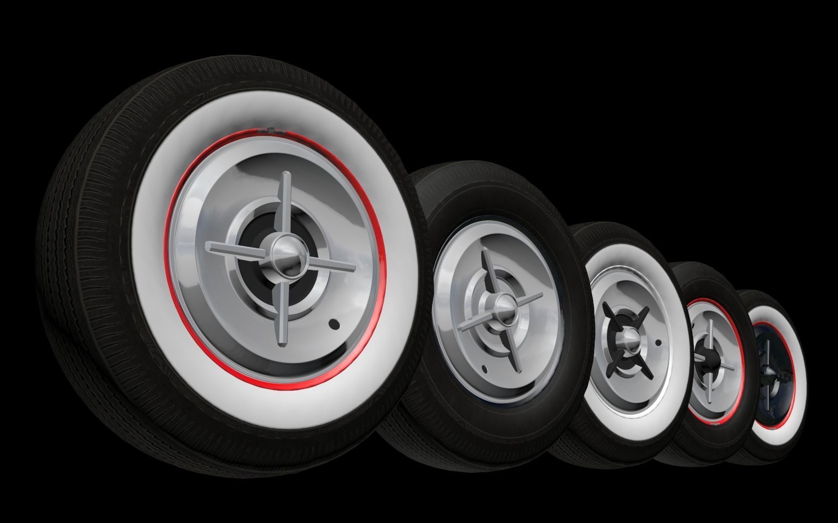 3D model Dodge Lancer Hubcaps traditional kustom kulture thing VR / AR ...