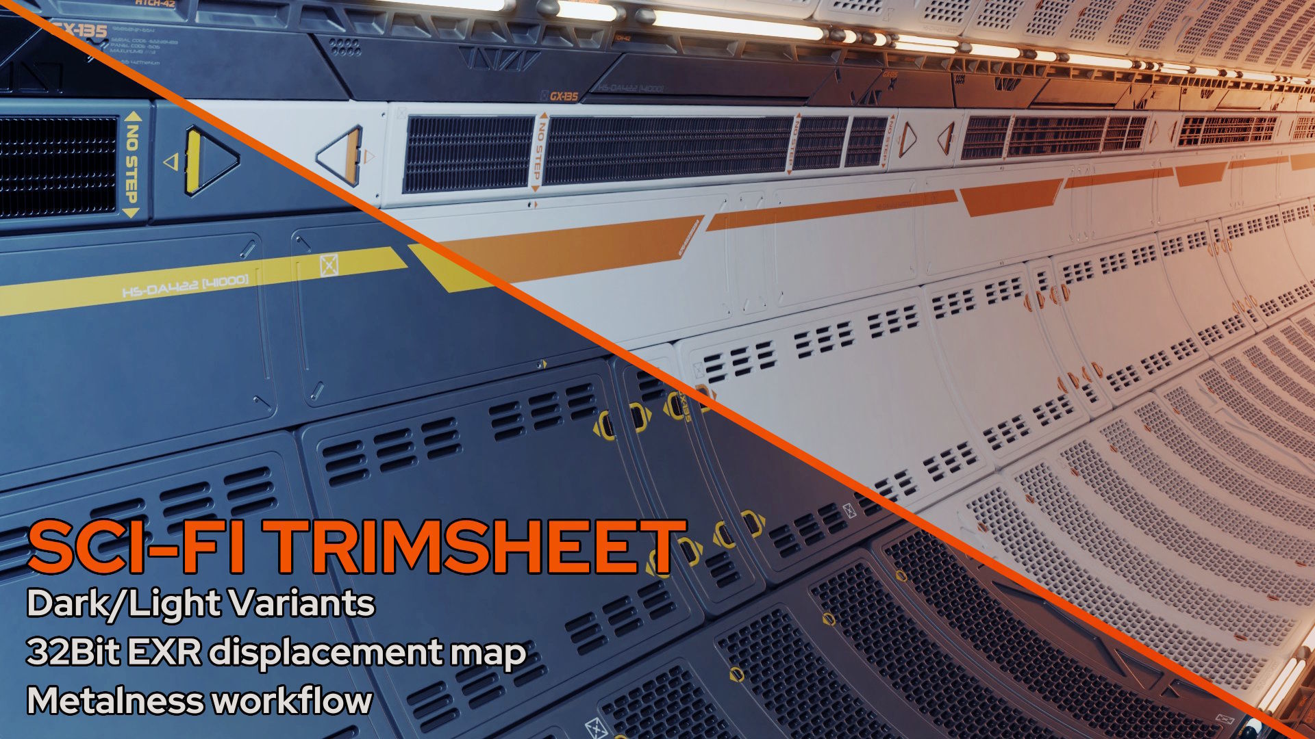 Sci-fi trim sheet 3D model | CGTrader