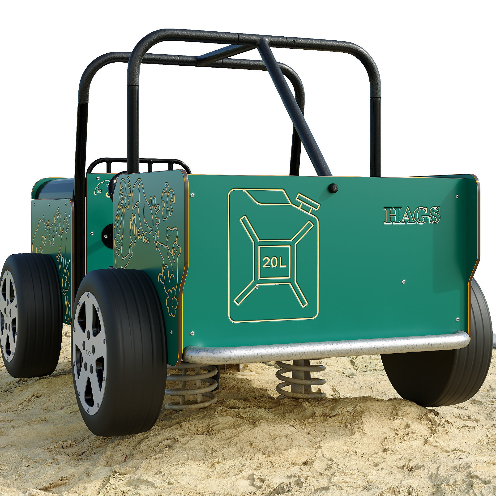 Spring swing for a playground Willy Jeep HAGS 3D model | CGTrader