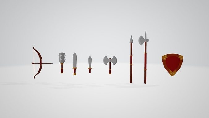 3D model Medieval Weapon Pack Lowpoly VR / AR / low-poly | CGTrader