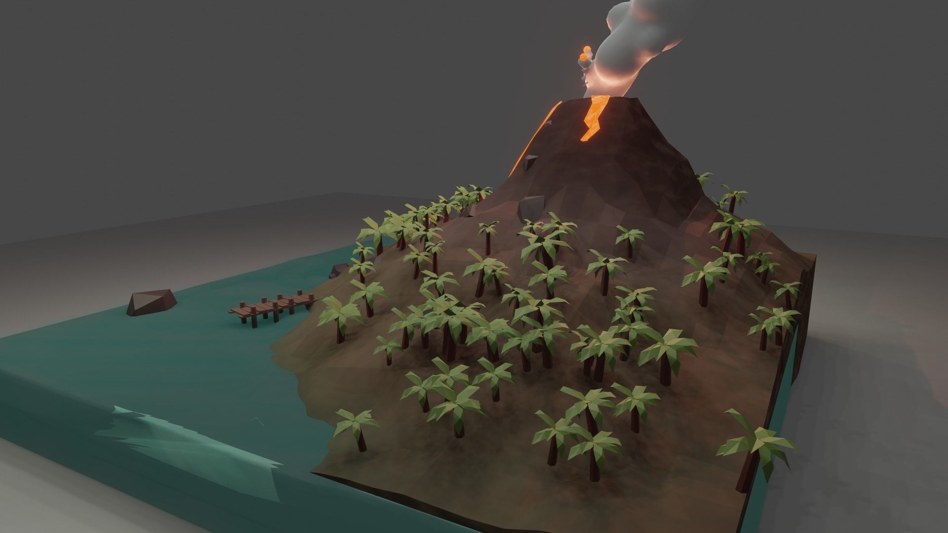 Volcanic Island free VR / AR / low-poly 3D model | CGTrader