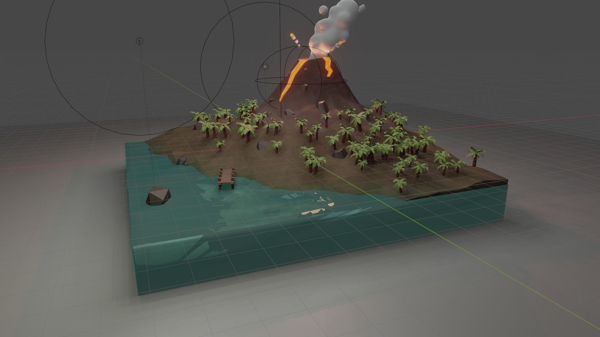 Volcanic Island free VR / AR / low-poly 3D model | CGTrader