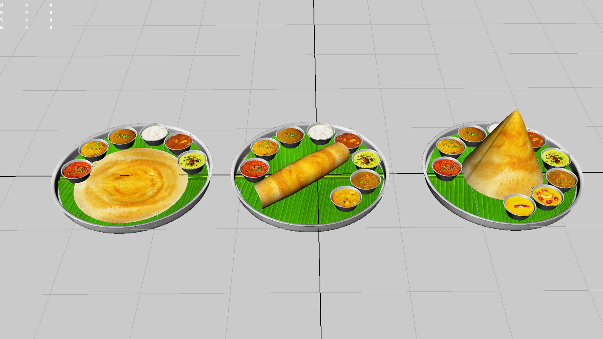 dosa 3d model indian food on plate 3D model | CGTrader