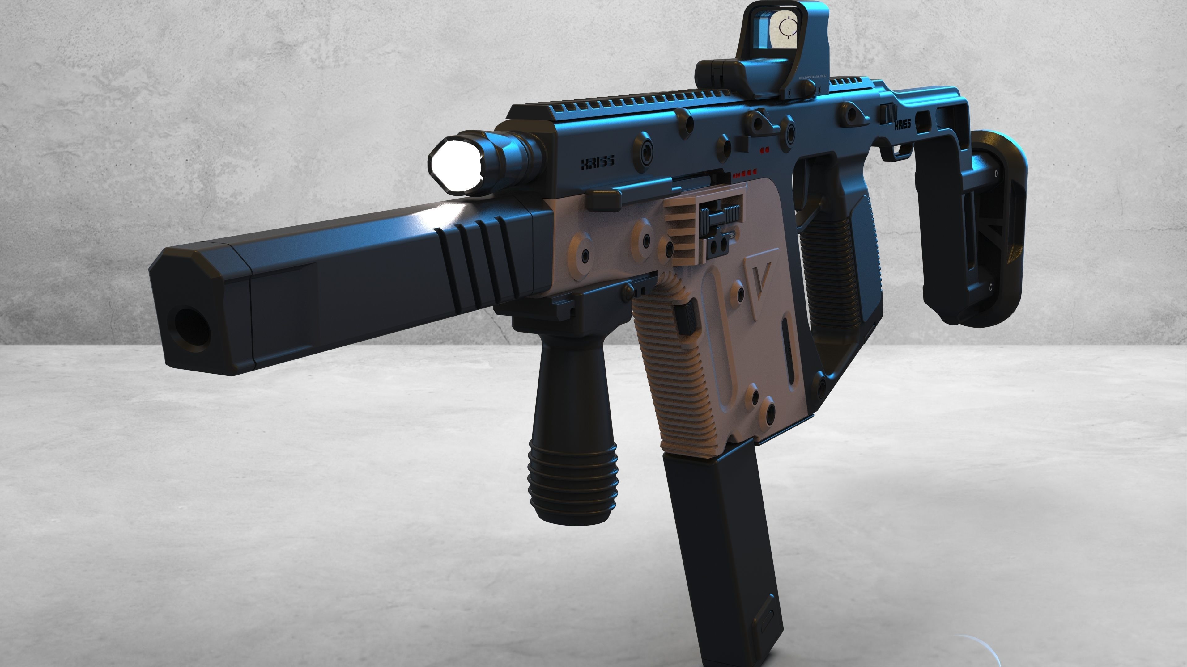 kriss vector suppressor 3D model | CGTrader