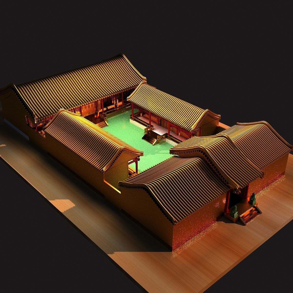 Chinese courtyard house 3D model | CGTrader