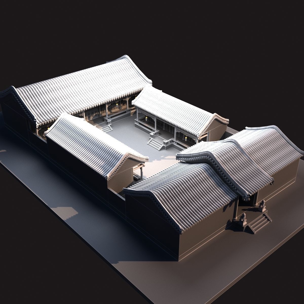 Chinese courtyard house 3D model | CGTrader