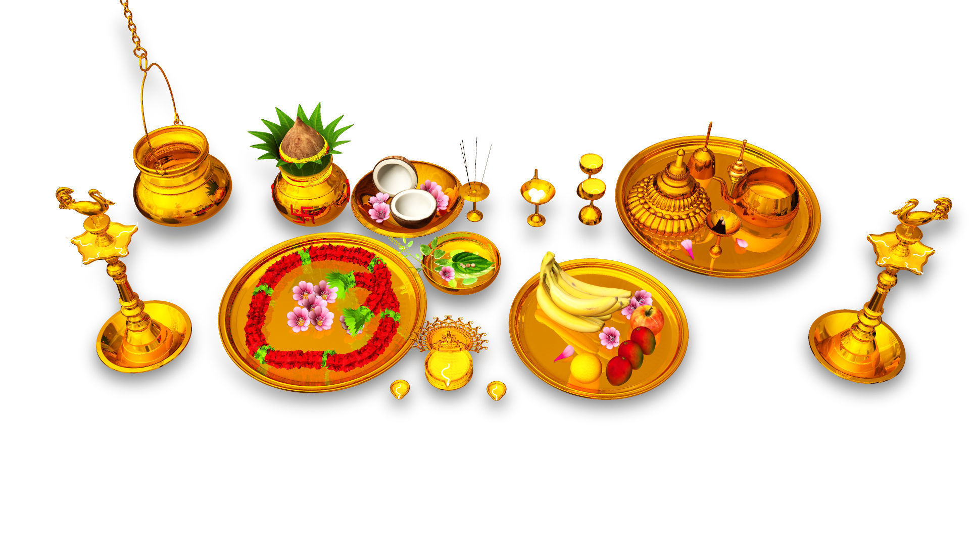 pooja props 3d models 3D model | CGTrader