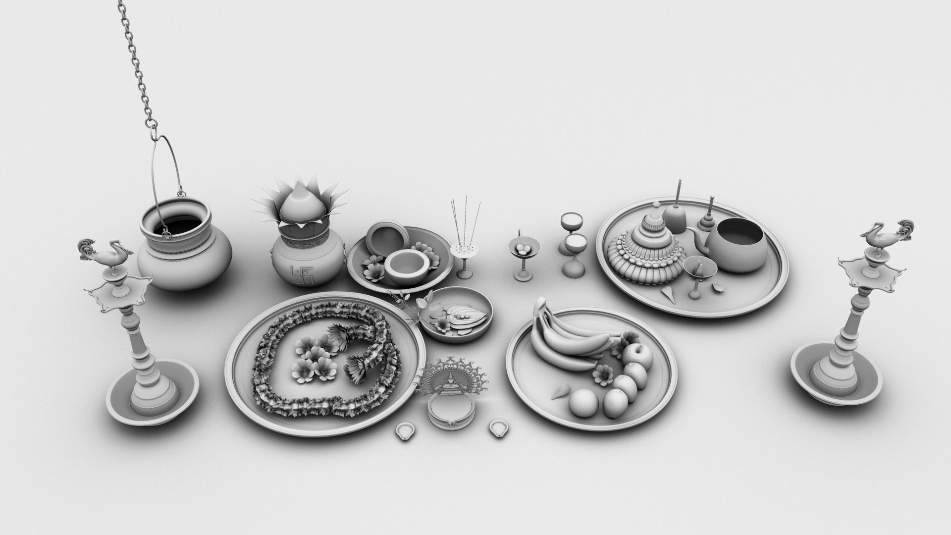pooja props 3d models 3D model | CGTrader